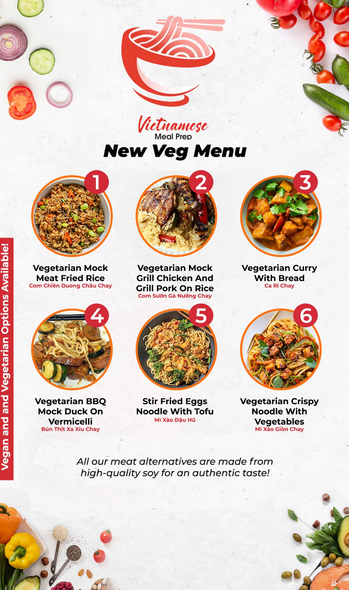 5 VEG MEALS PLAN – Vietnamese Meal Prep